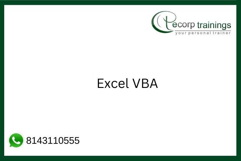 Excel VBA Training in Hyderabad - Ecorptrainings Institute Excel VBA Training in Hyderabad - Ecorptrainings Institute