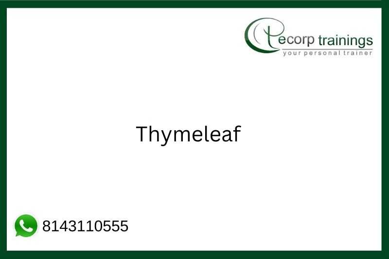 Thymeleaf Training Hyderabad india - Ecorp Trainings